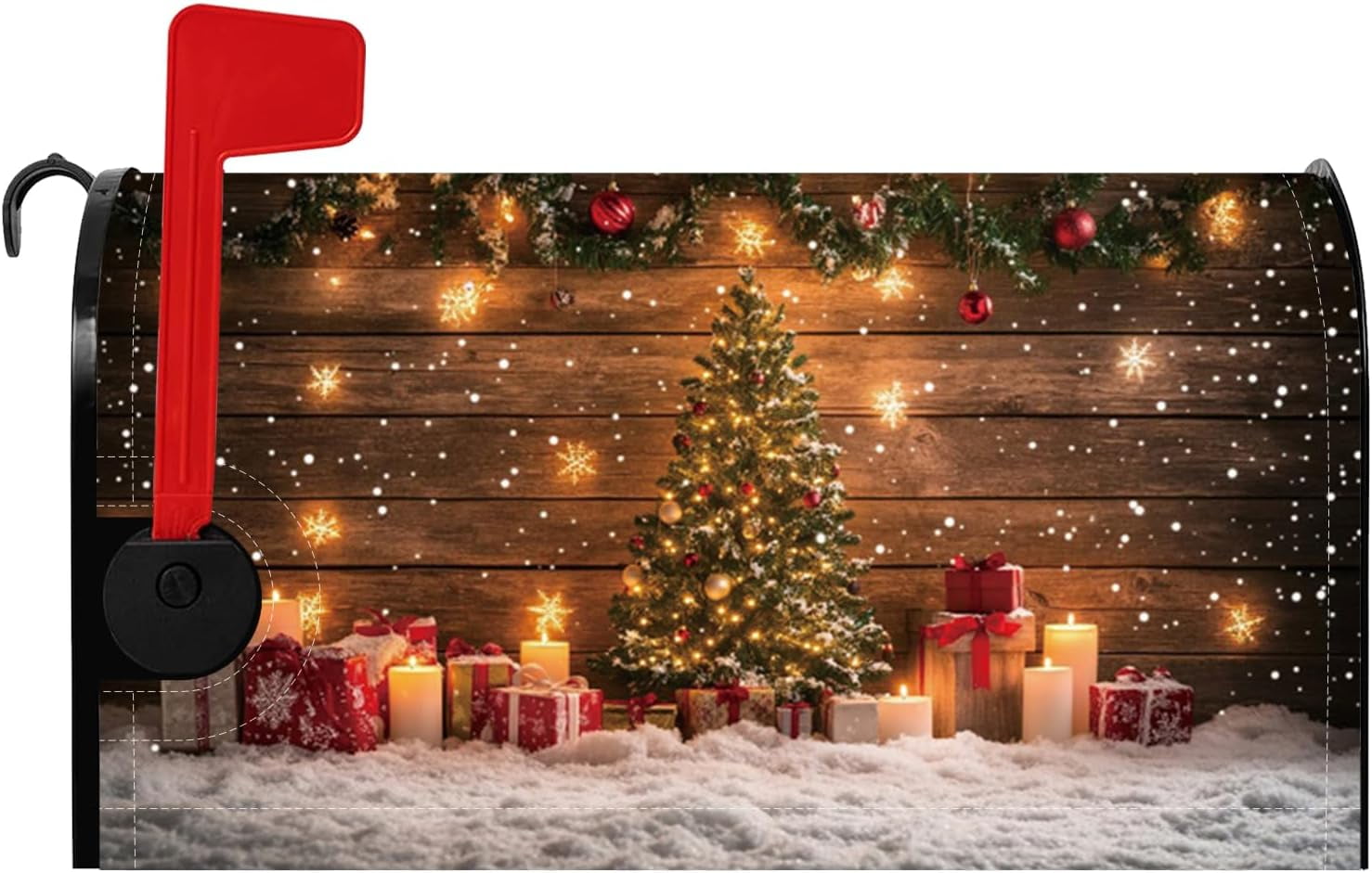 Rustic Merry Christmas Mailbox Cover Vintage Farmhouse Christmas Tree ...