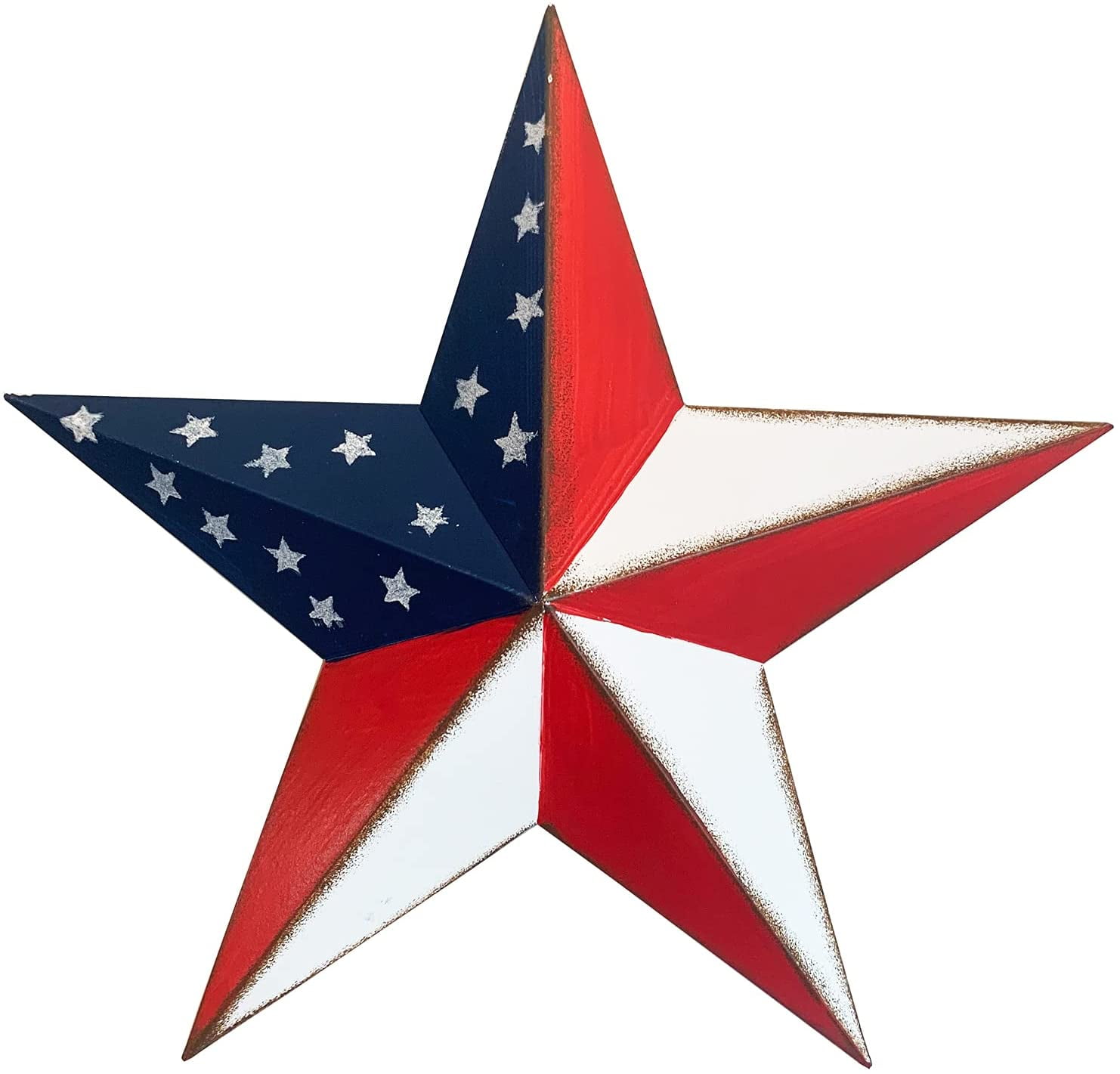 Rustic 3D Metal Barn Star, Americana Outdoor Decor, Patriotic American ...