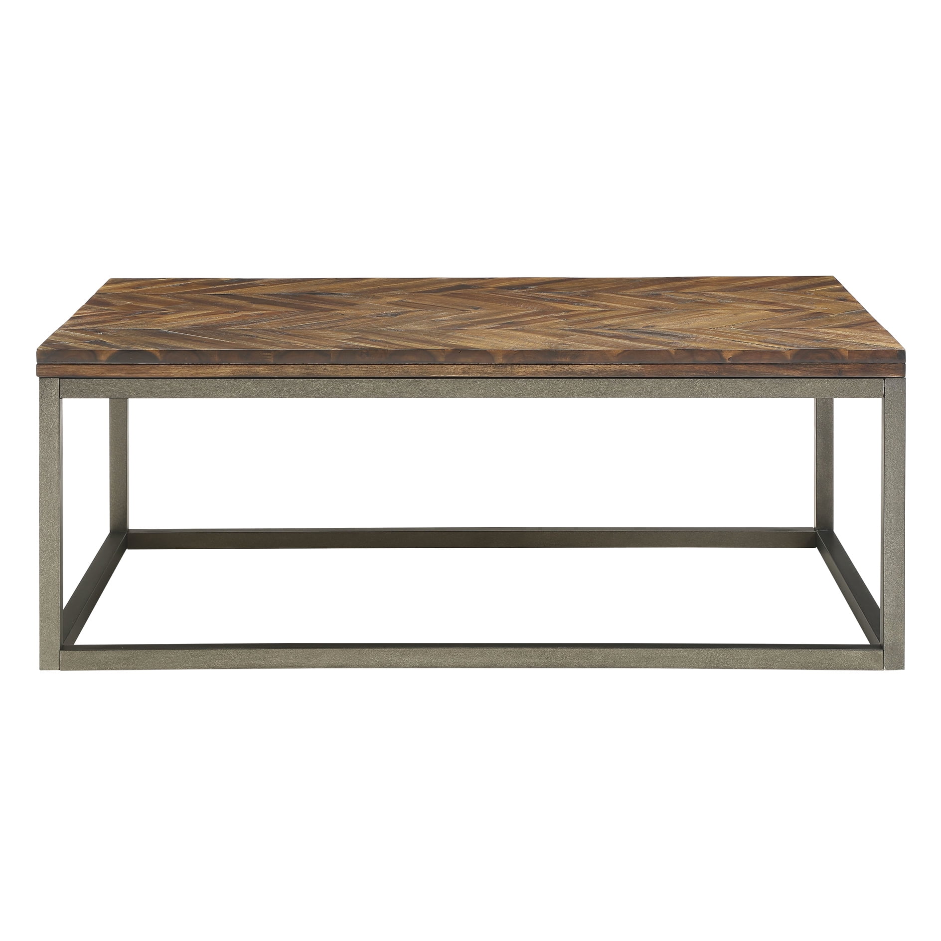 Rustic Metal And Wood Combined Brown Cocktail Feature Table With Appeal ...