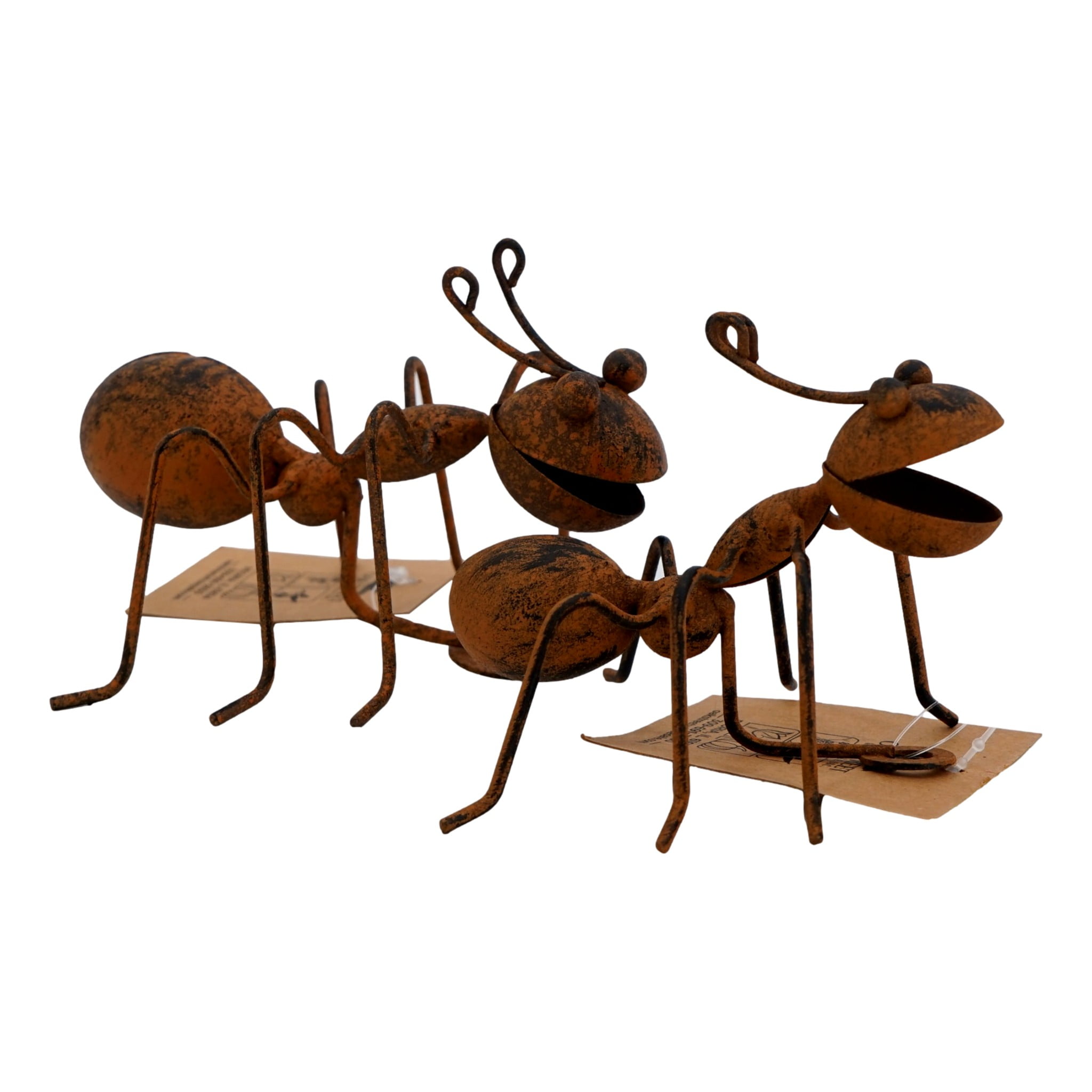 Rustic Metal Ant Garden Decor (2 Pack, Small and XSmall) Distressed Ant ...
