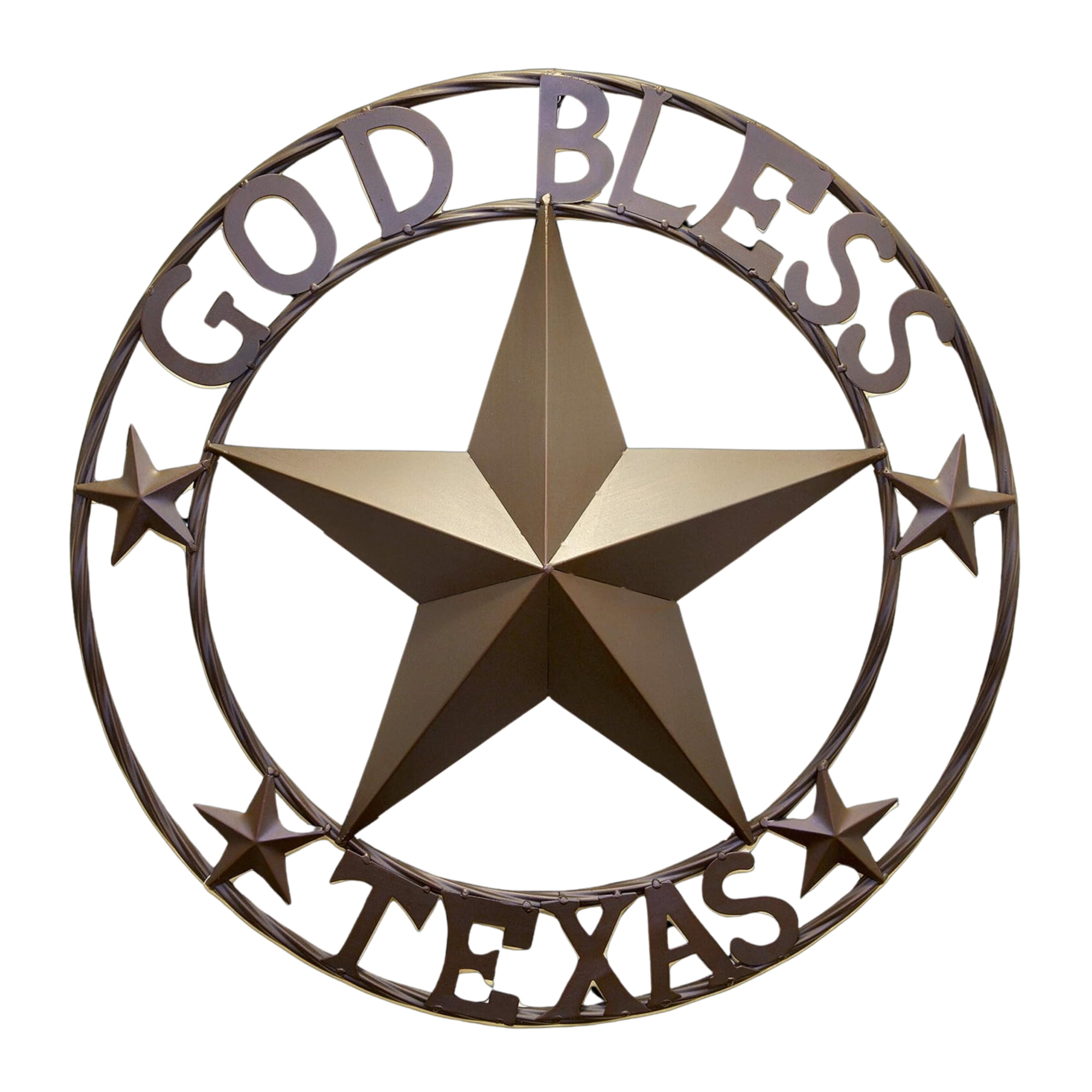 BestGiftEver Metal Star Outdoor 24" Circle with God Bless Texas Sign ...