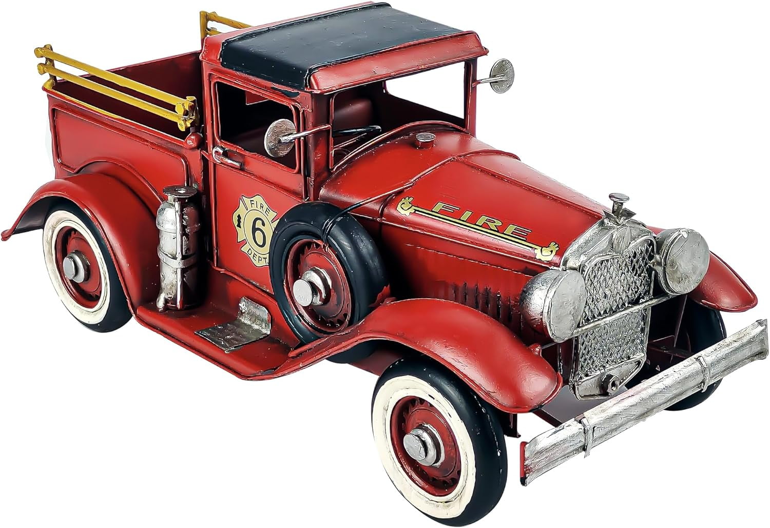Rustic Metal Fire Truck Model Vintage Fire Engine Collectible Vehicle ...