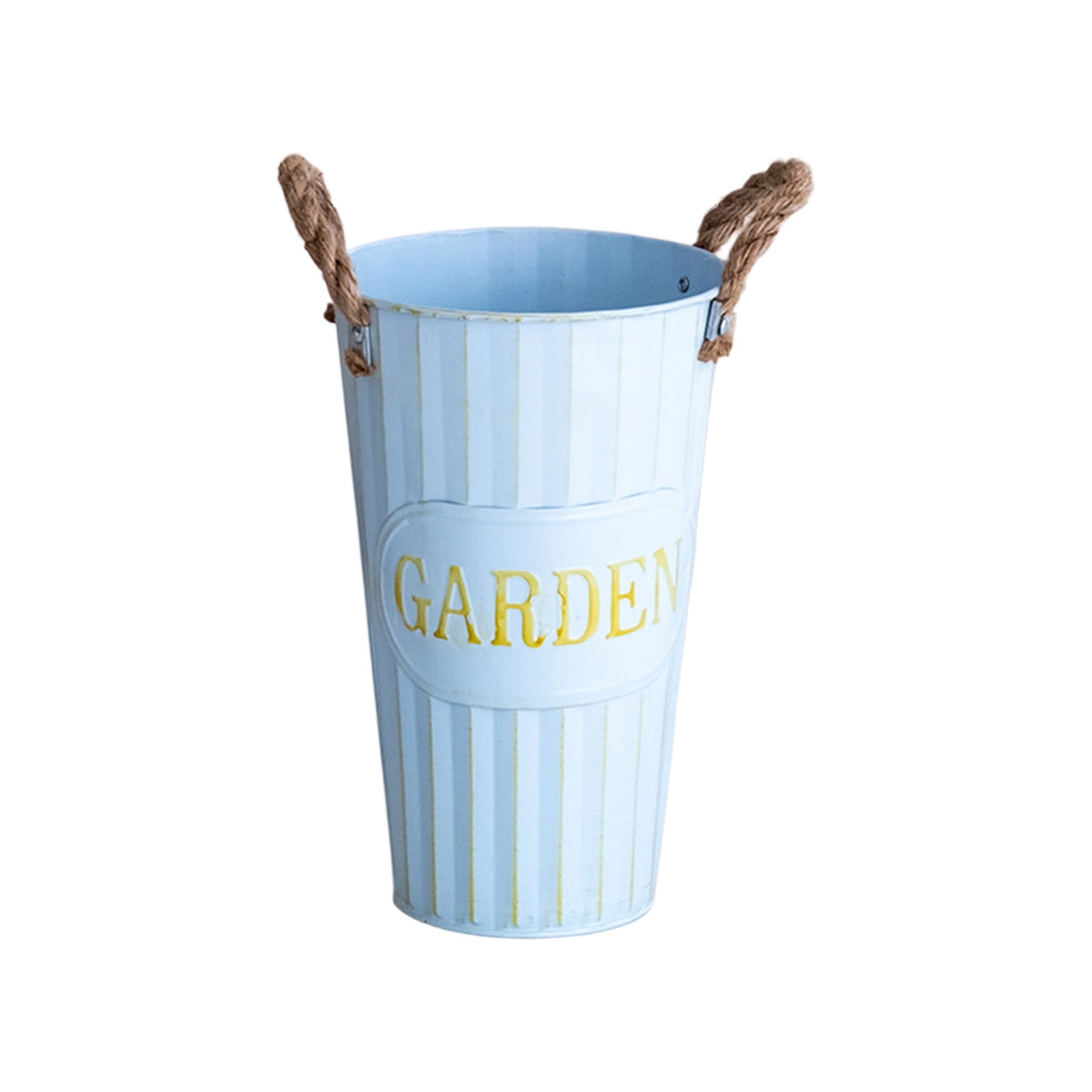 Rustic Metal Flower Bucket - Decorative Planter for Indoor and Outdoor ...