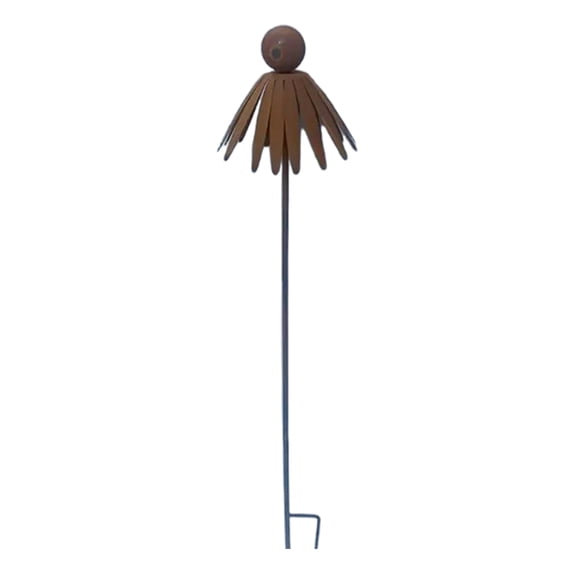 Rustic Metal Flower Garden Stake, Rusted Finish Style Yard Art, Durable ...