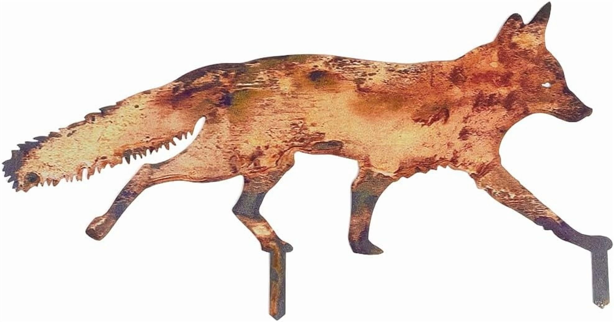 Rustic Metal Fox Garden Decoration Animal Garden Statues Stakes Outdoor ...