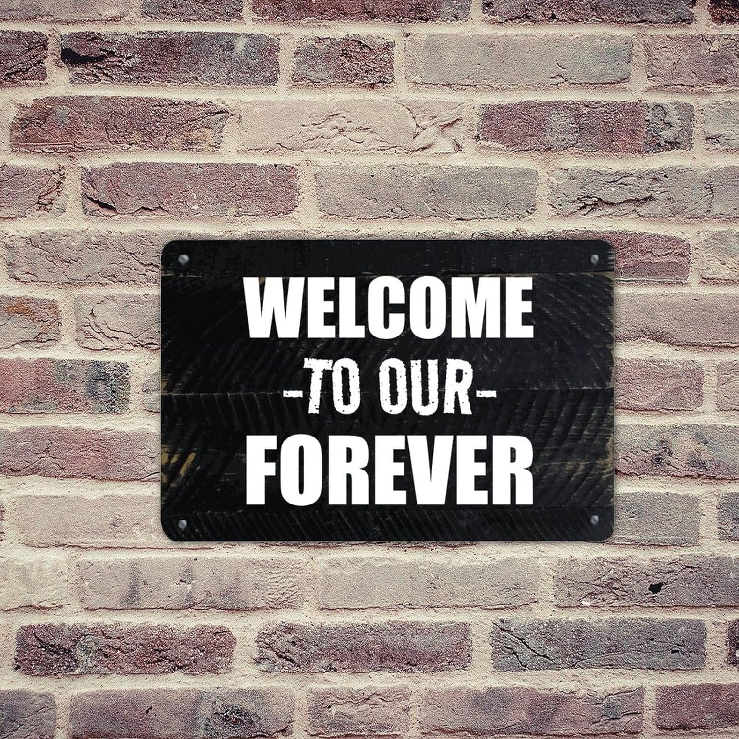 Rustic Metal Metal Sign Welcome to Our Forever Signs with Saying Quotes ...
