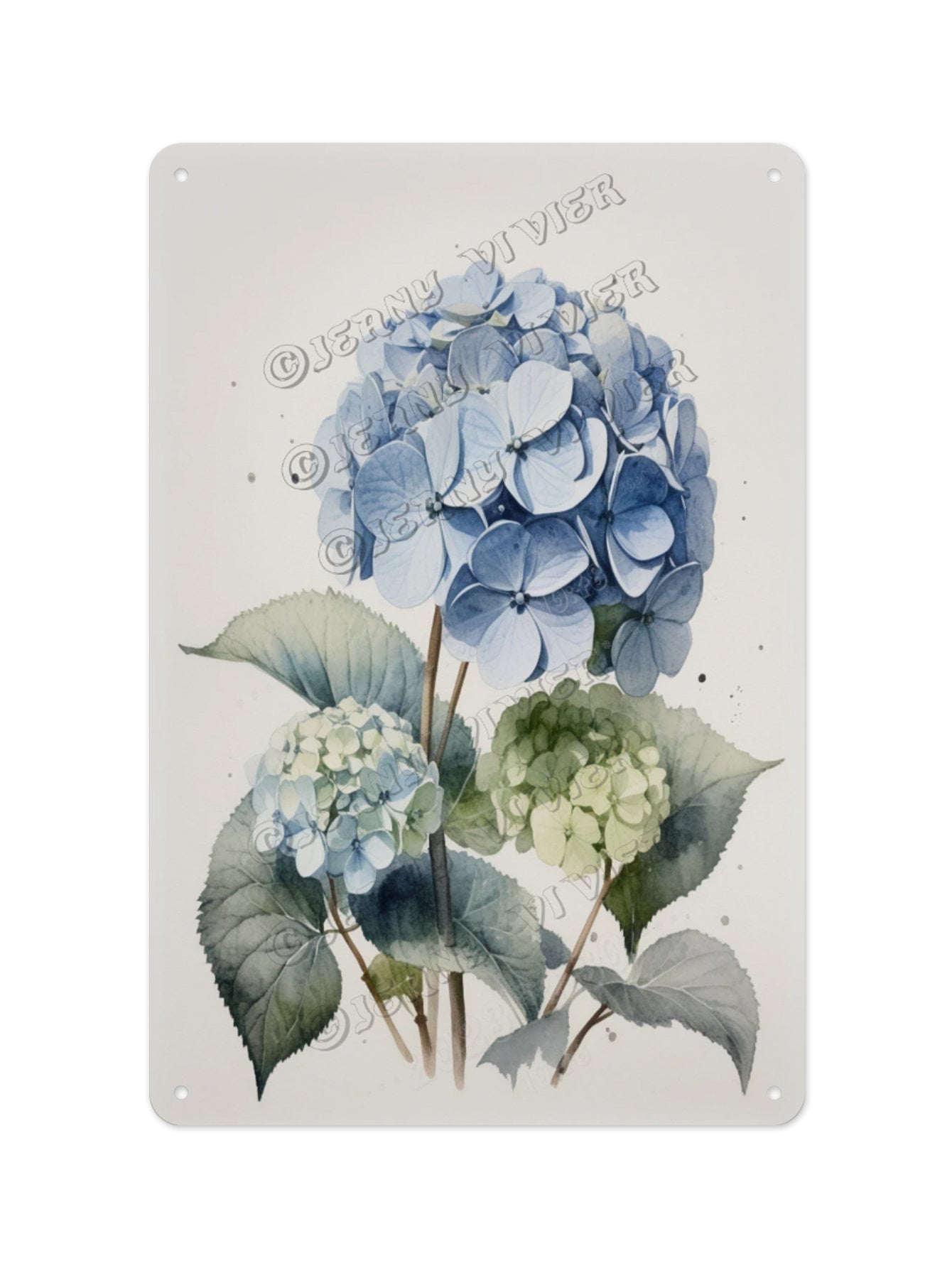 Rustic Metal Sign, Aluminum, 12 x 16 Inches, Watercolor Hydrangea Artwork, Adds a Beautiful and ...