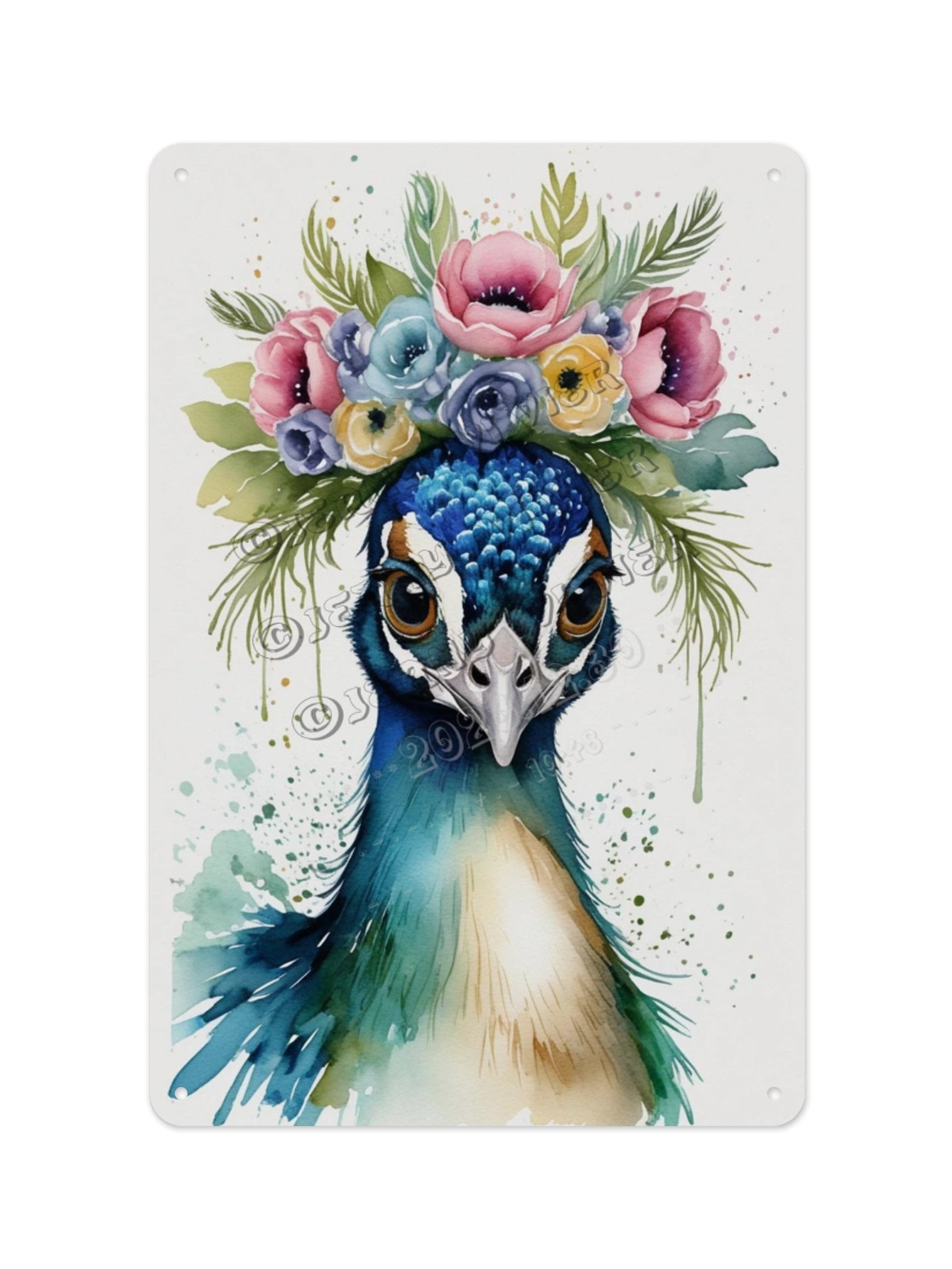 Rustic Metal Sign, Aluminum, 8 x 12 Inches, Cute Peacock Artwork, Adds ...