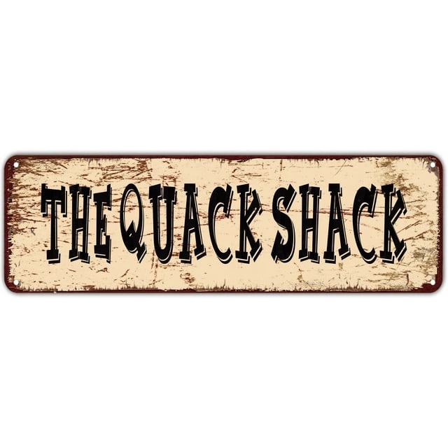 Rustic Metal Sign Plaque The Quack Shack Vintage Aluminum Wall Decor ...