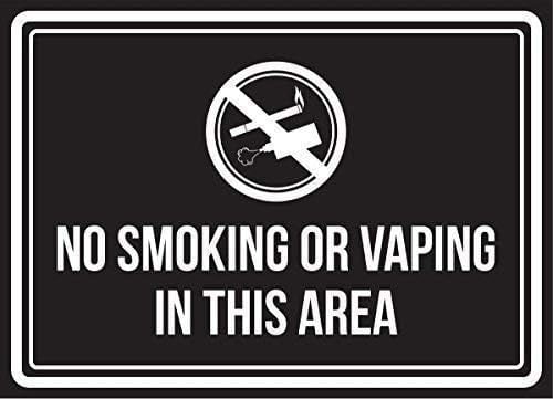 Rustic Metal Sign Post No Smoking Or Vaping In This Area Black White ...