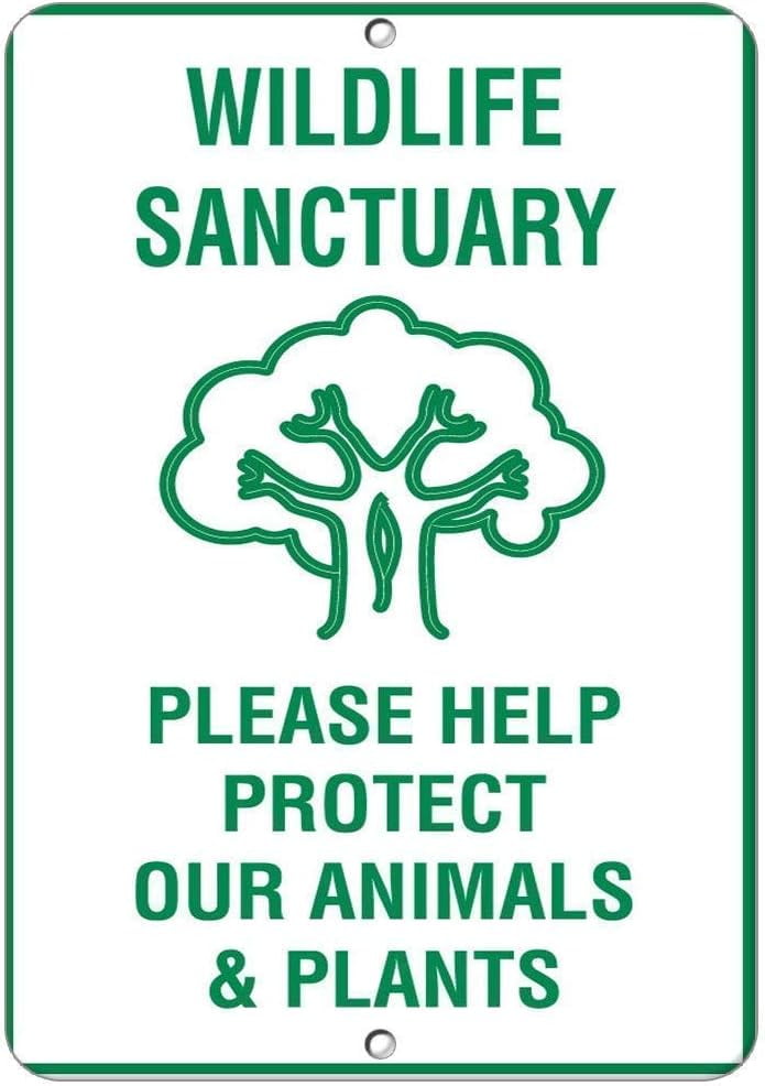 Rustic Metal Sign Post Wildlife Sanctuary Please Help Protect Our ...