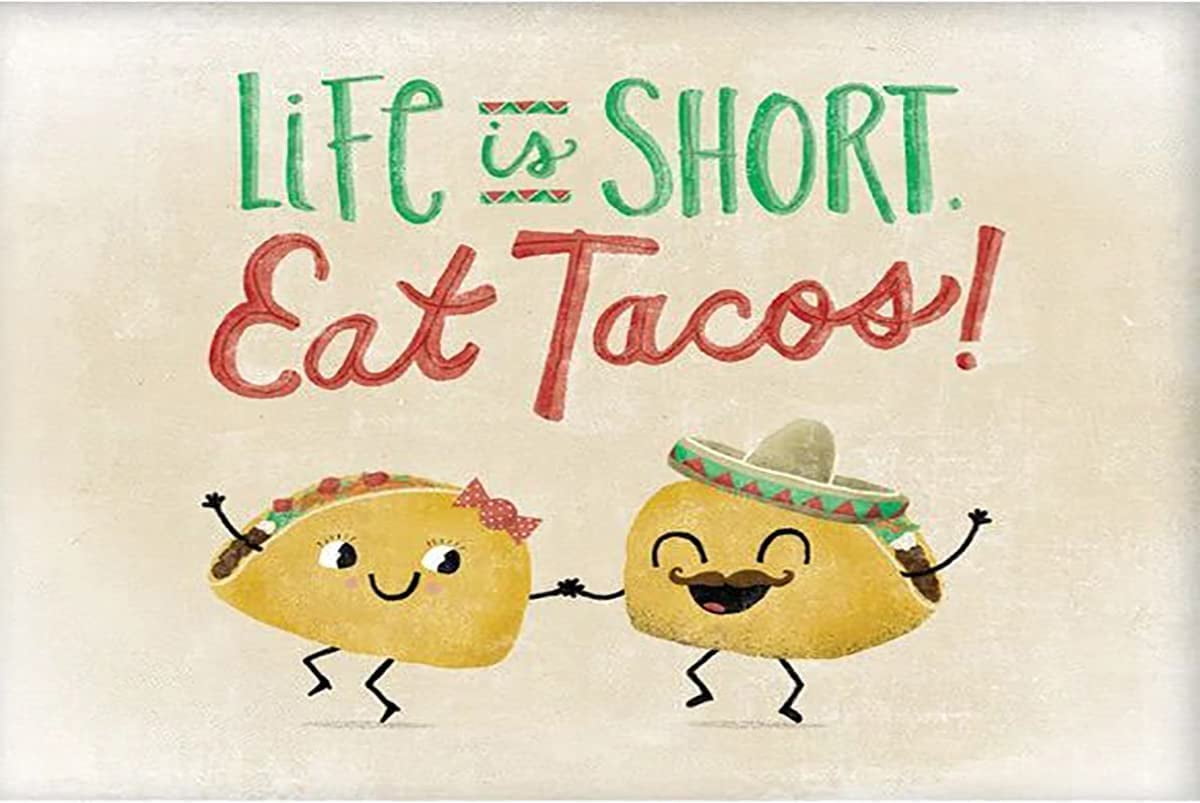 Rustic Metal Signs Life is Short Eat Tacos Tin Sign Chic Art Wall Metal ...