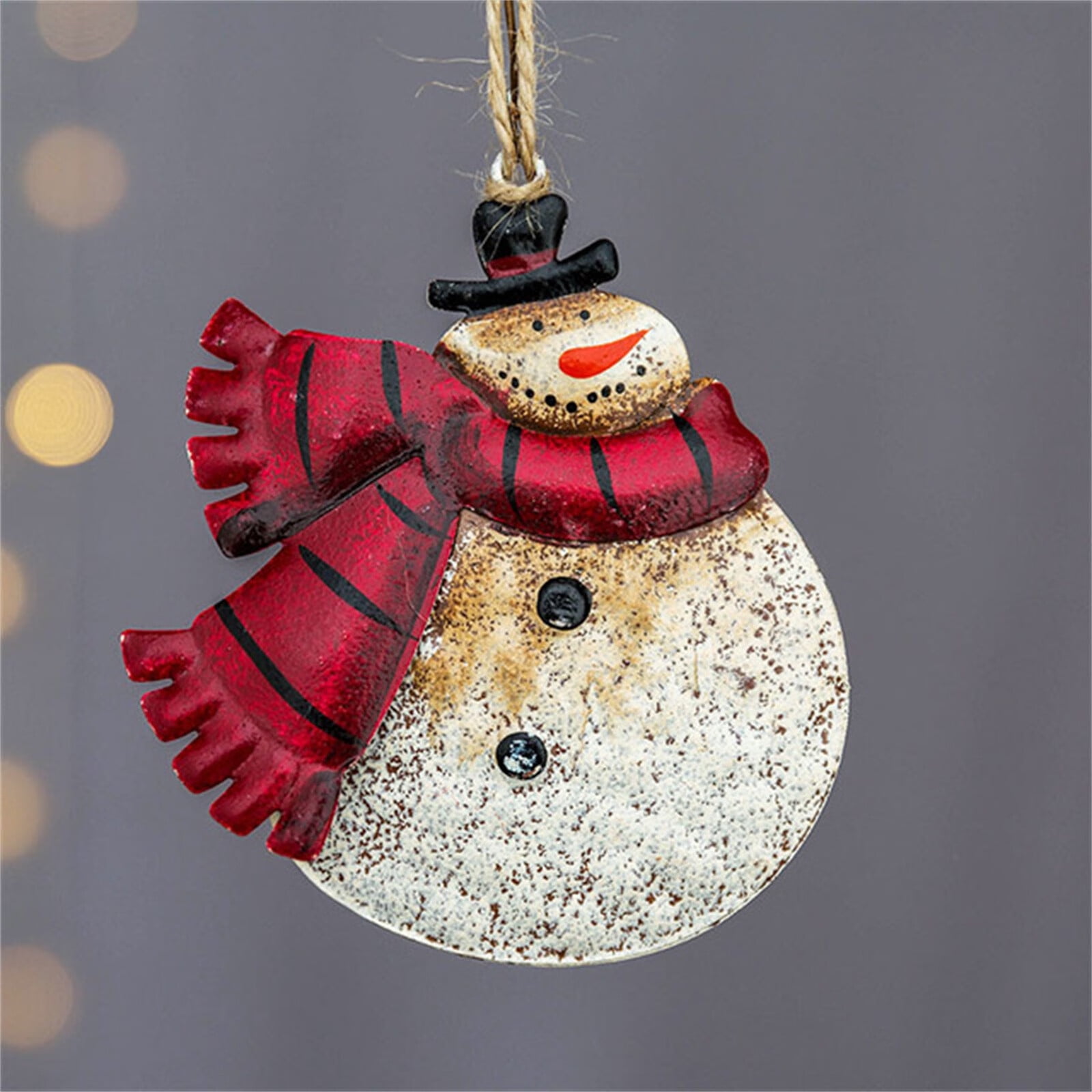 Rustic Metal Snowmen Ornament For Christmas Tree Decoration Snowman ...