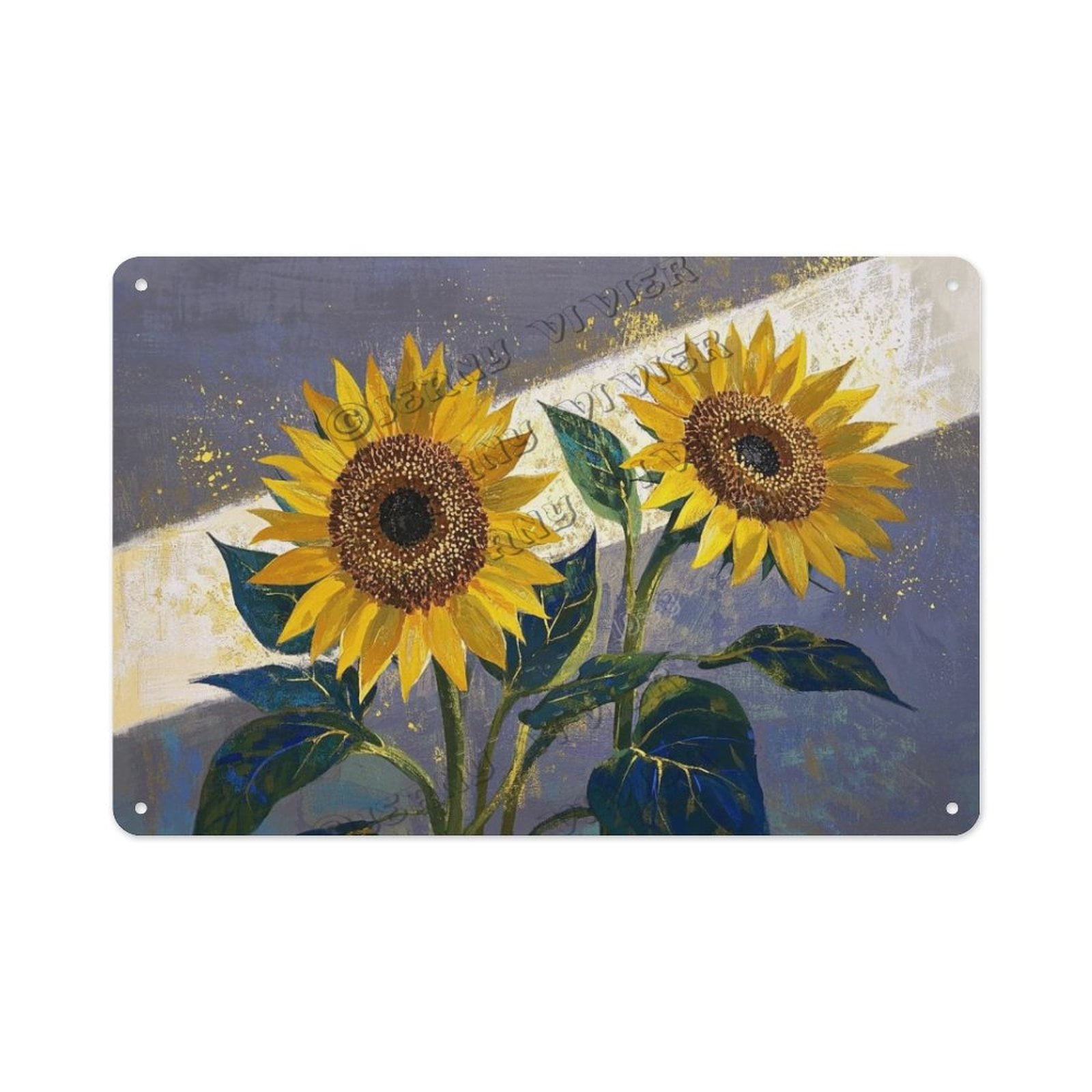 Rustic Metal Sunflower Sign – 12x16 Inch Vintage Tin Wall Art for ...