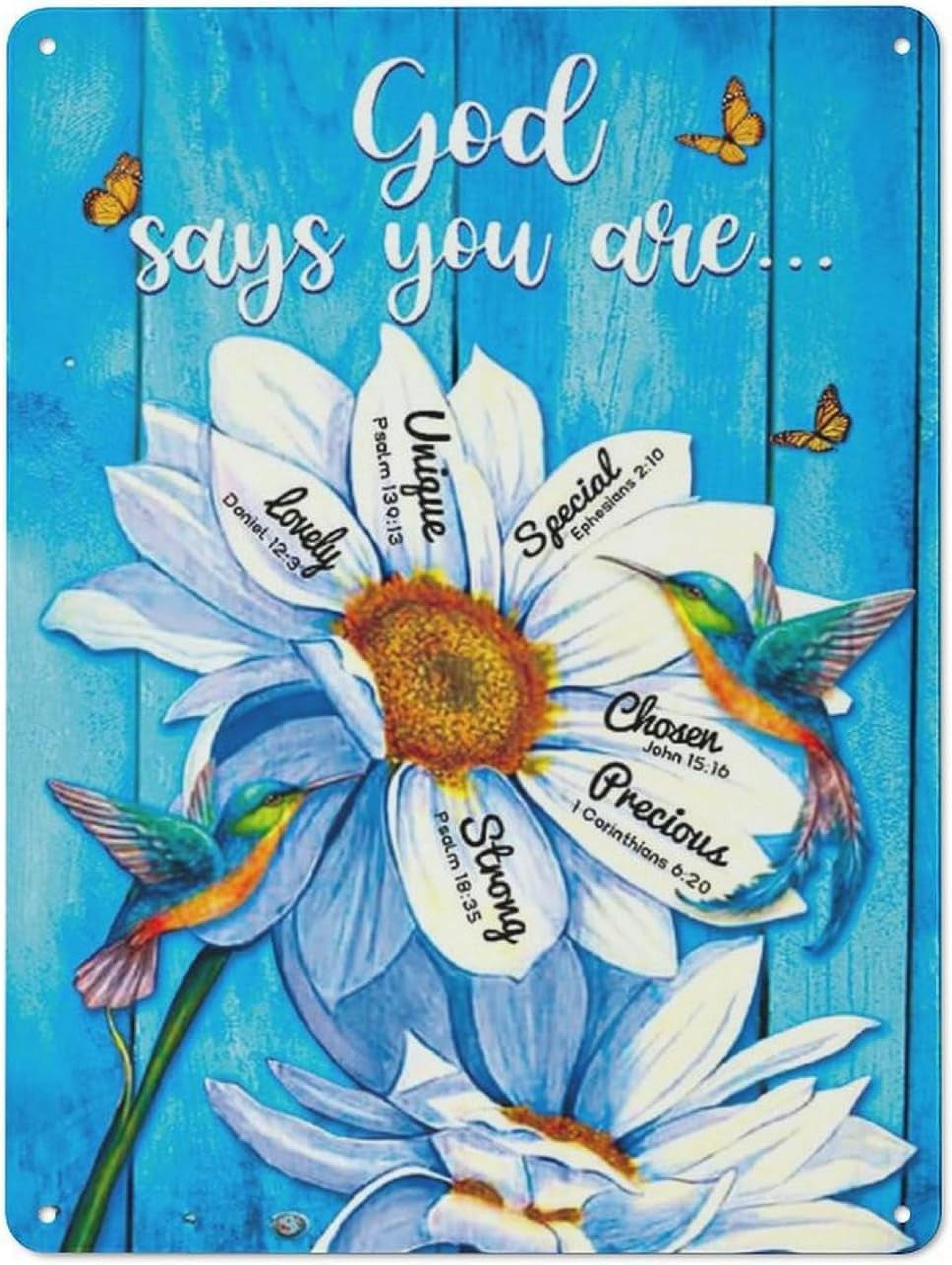 Rustic Metal Tin Sign God Says You Are Inspirational Wall Art,Bible ...