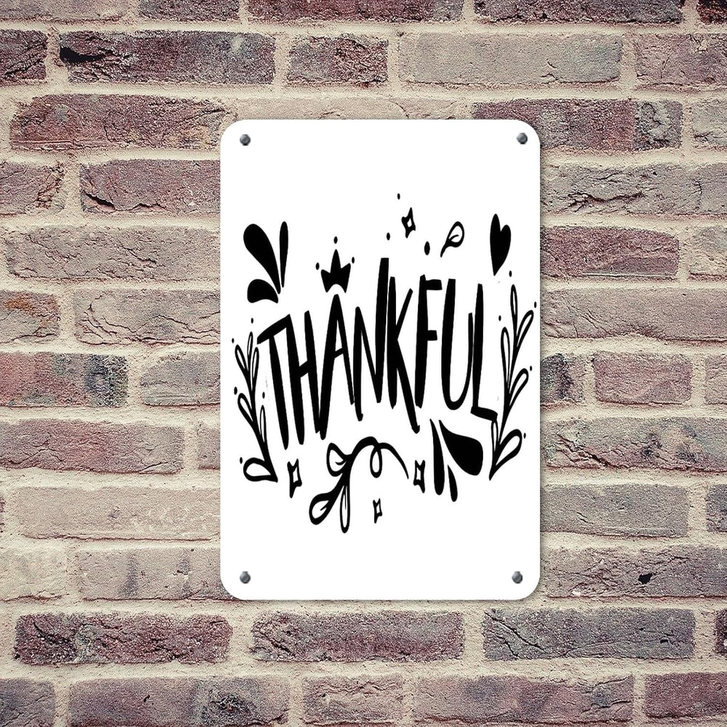Rustic Metal Tin Sign Thankful Wall Poster Garage Signs Autumn Harvest ...