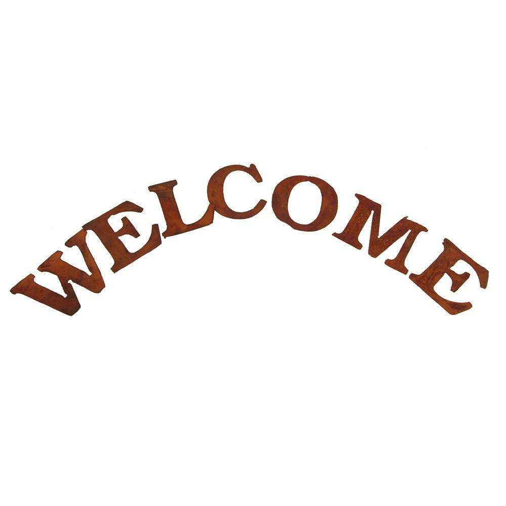 Rustic Metal Welcome Sign Home Decor, Rust, 3-1/4-Inch - Walmart.com