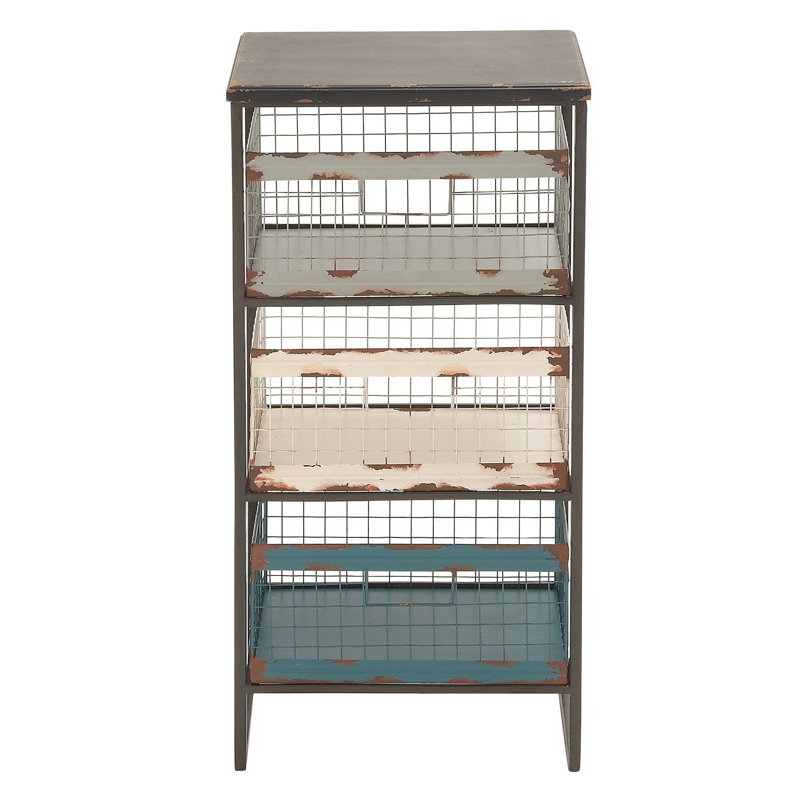 Rustic Metal Wood Storage Rack - Walmart.com