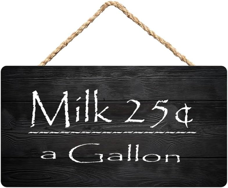 Rustic Milk 25 A Cents Wood Sign | Welcome Office Sign In Door Plaque ...