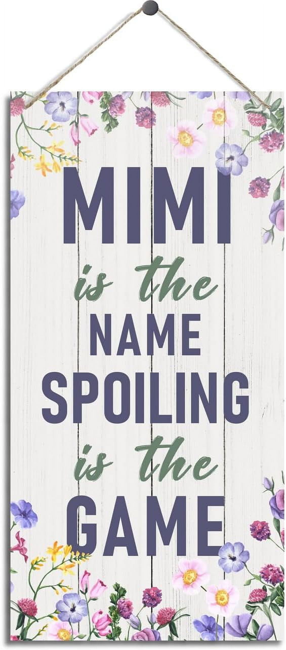 Rustic Mimi Decor Sign, Flower Sign, Printed Wood Art Wall Decor, Mimi ...