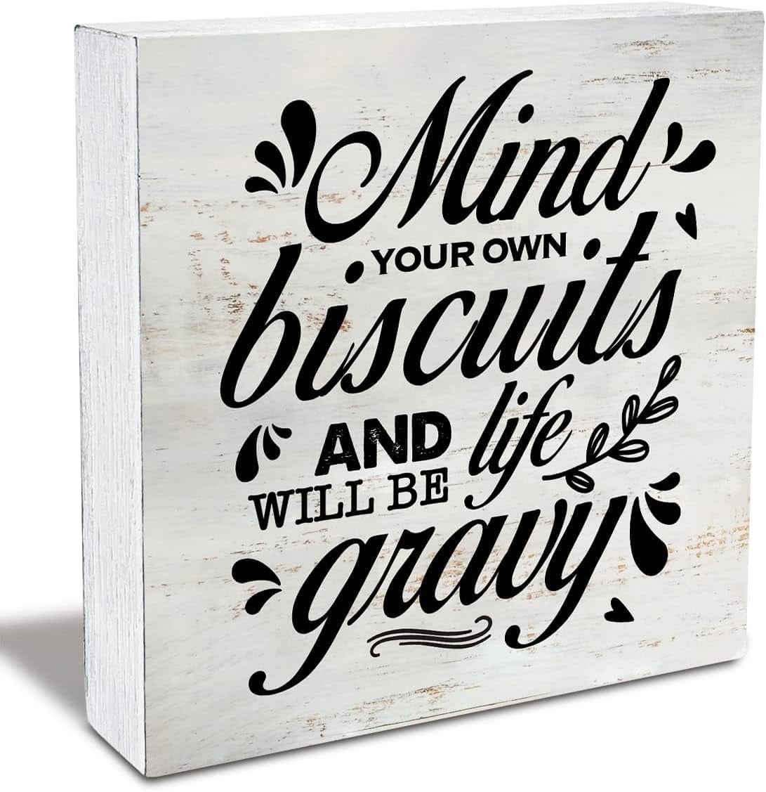 Rustic Mind Your Own Biscuits and Life will Be Gravy Wood Box Sign ...