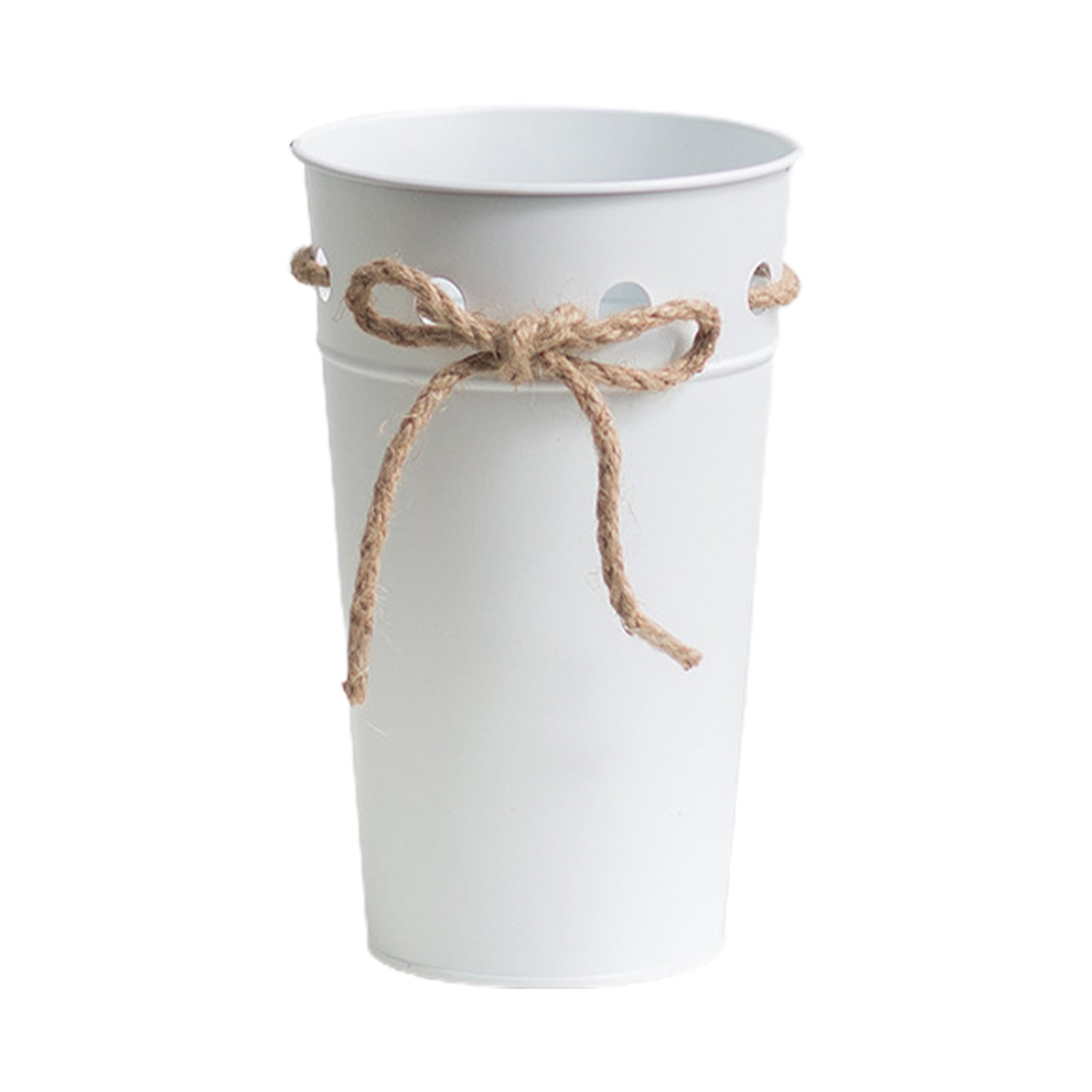 Rustic Mini Tin Garden Bucket Planter with Hemp Rope, Metal Flower ...