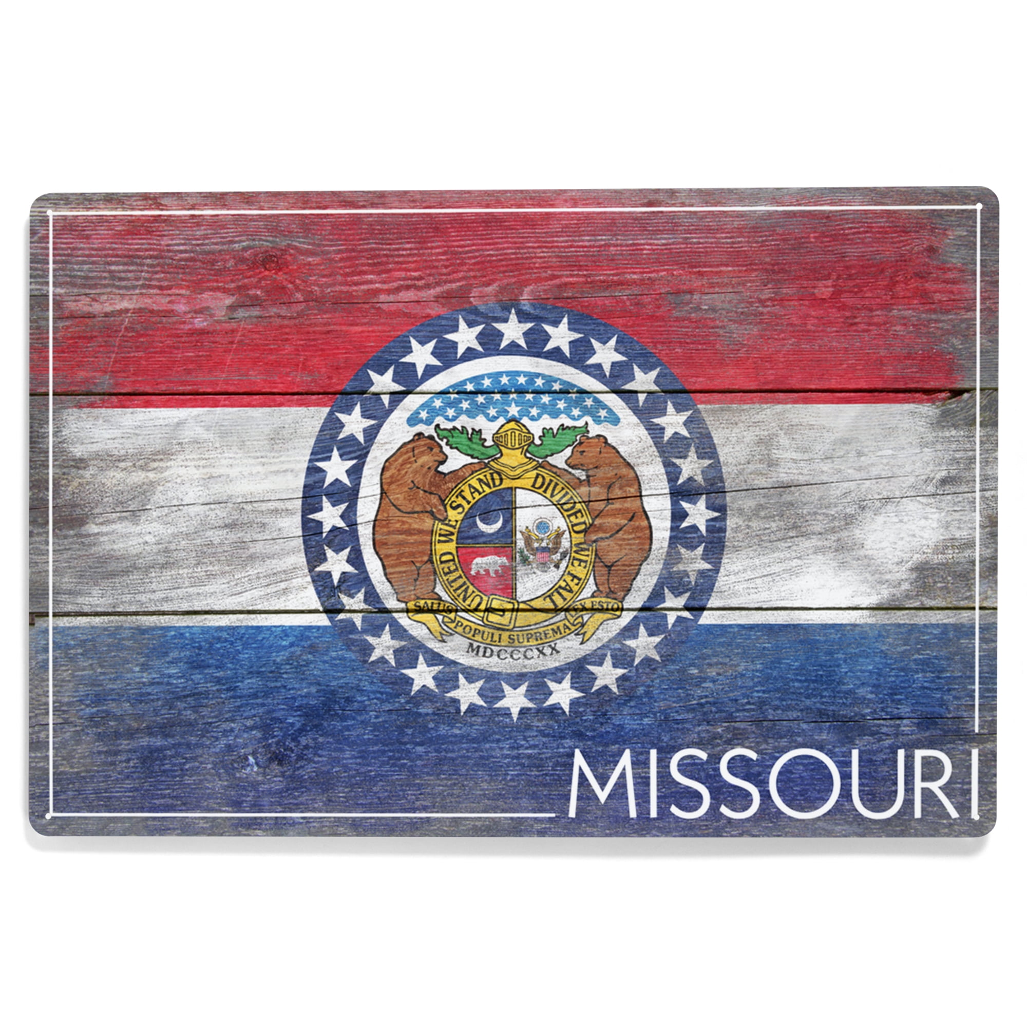 Rustic Missouri State Flag (12x18 Aluminum Art, Indoor Outdoor Metal ...