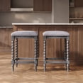 Rustic-Modern 26-Inch Counter Stools, Set of 2, Upholstered Foam Seats ...