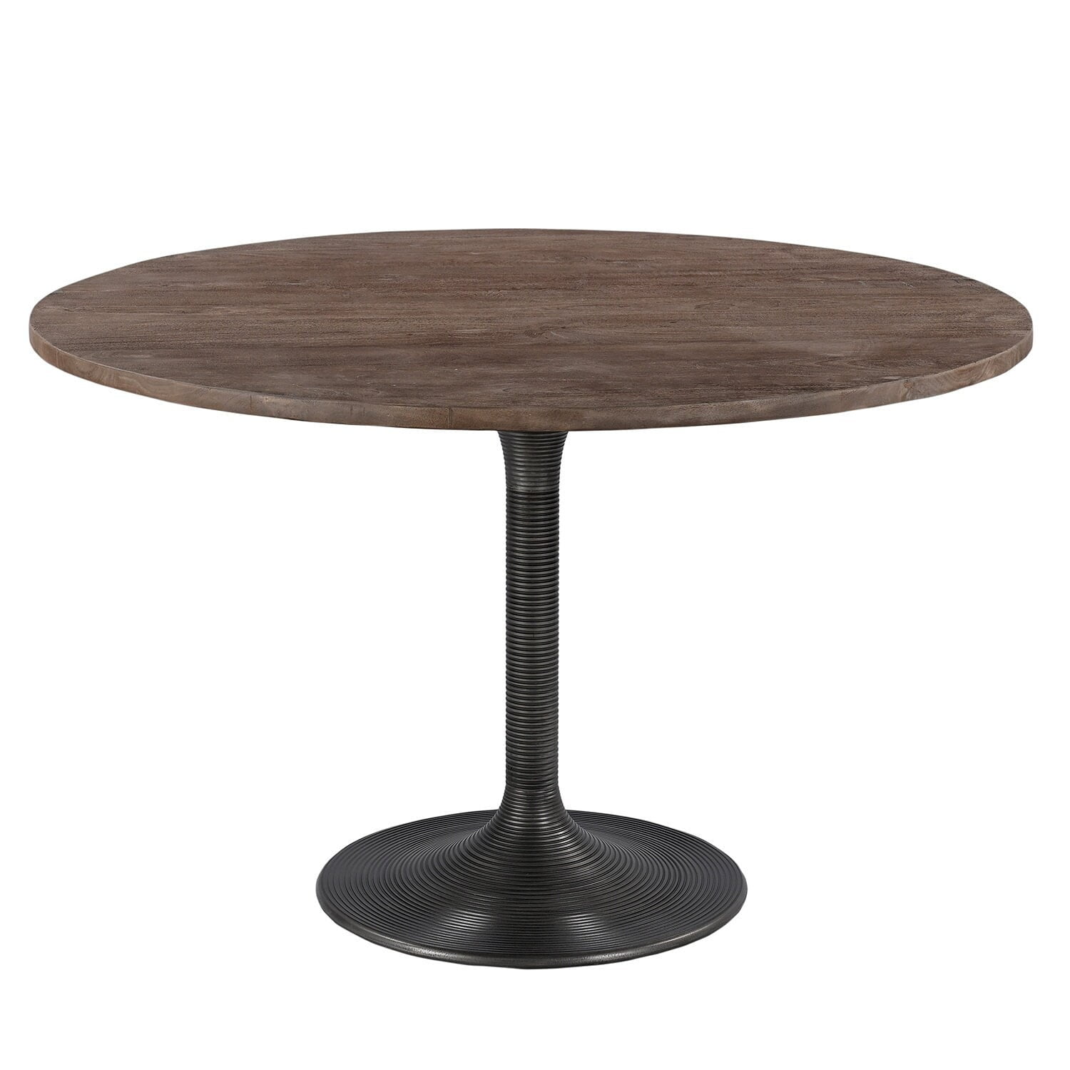 Rustic Modern 48" Round Metal & Wood Dining Table | 4 Seater Dining ...