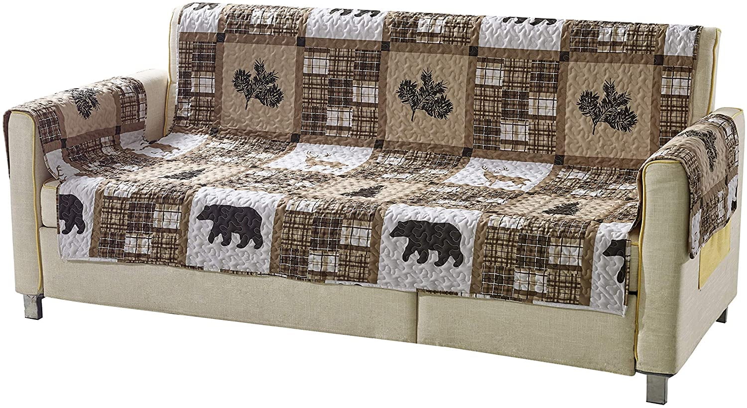 Rustic Modern Farmhouse Cabin Lodge Quilted Couch Loveseat Slipcover ...
