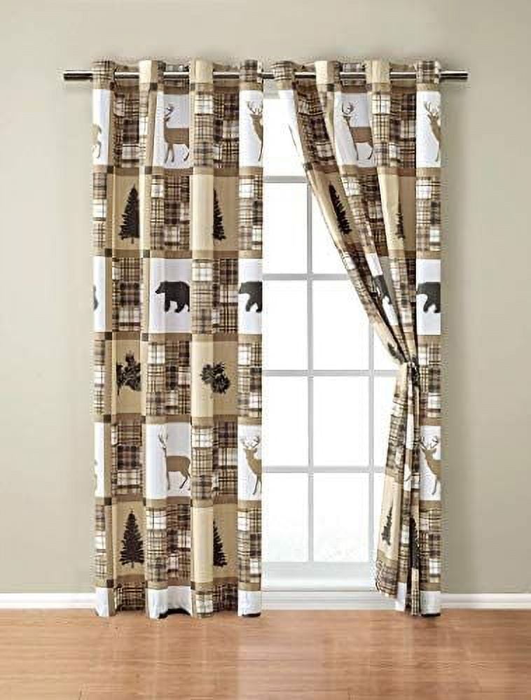 Rustic Modern Farmhouse Cabin Lodge Window Treatment Grommet Curtain ...