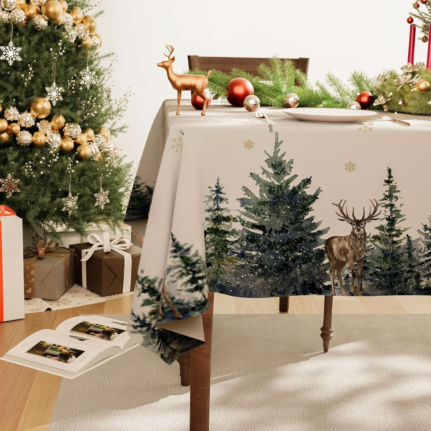 Rustic Modern Farmhouse Round Tablecloth, Boho Rustic Cottage Vintage ...