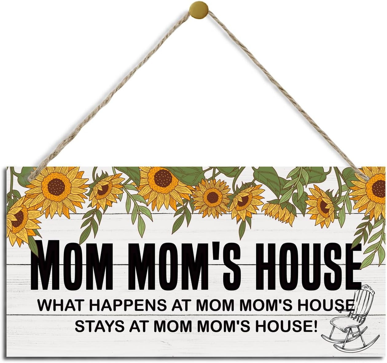 Rustic Mom Mom's House Decor Sign, Sunflower Sign, Printed Wood Art ...
