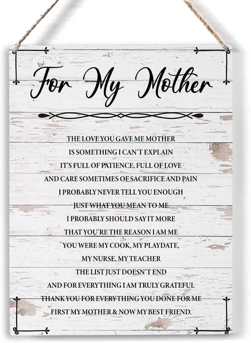 Rustic Mom Wood Sign for My Mother the Love You Gave Me Wooden Signs ...