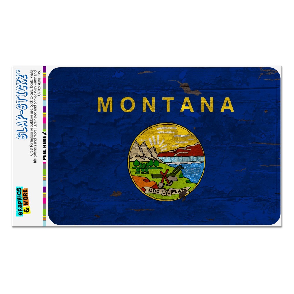 Rustic Montana State Flag Distressed USA Home Business Office Sign ...
