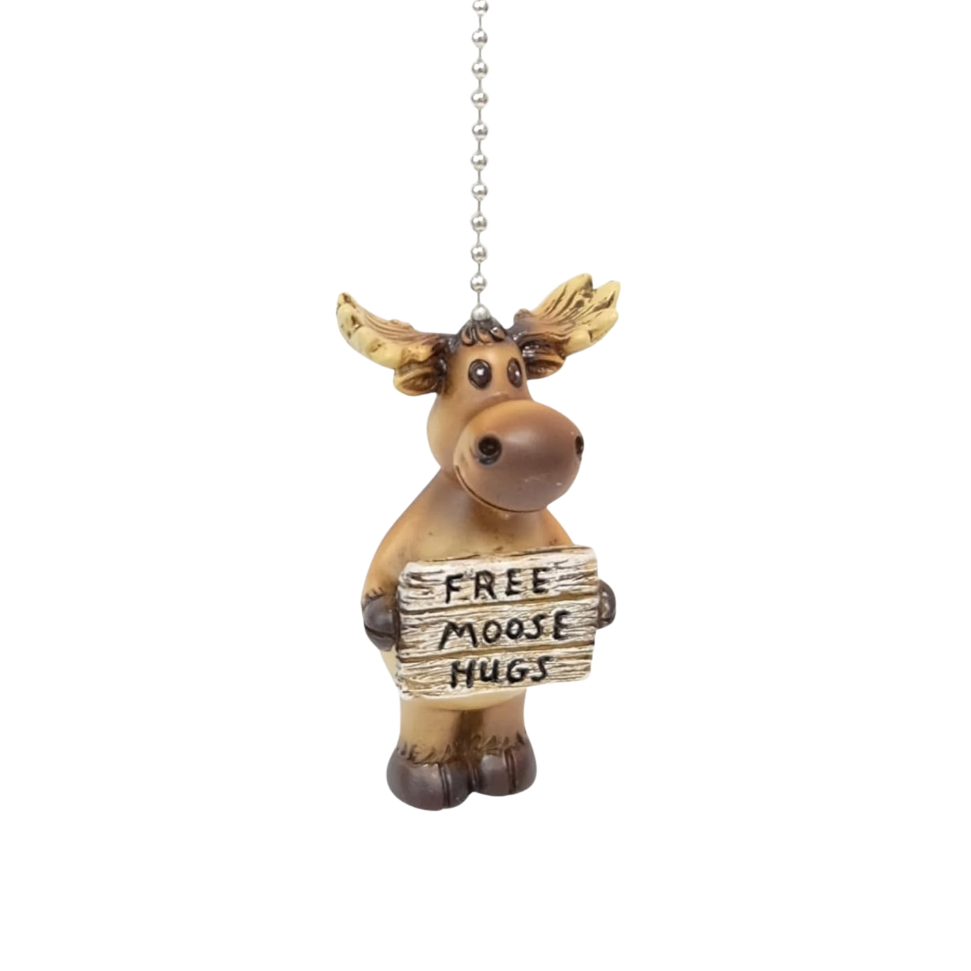 Rustic Moose Figure with Free Moose Hugs Sign Ornament - Walmart.com