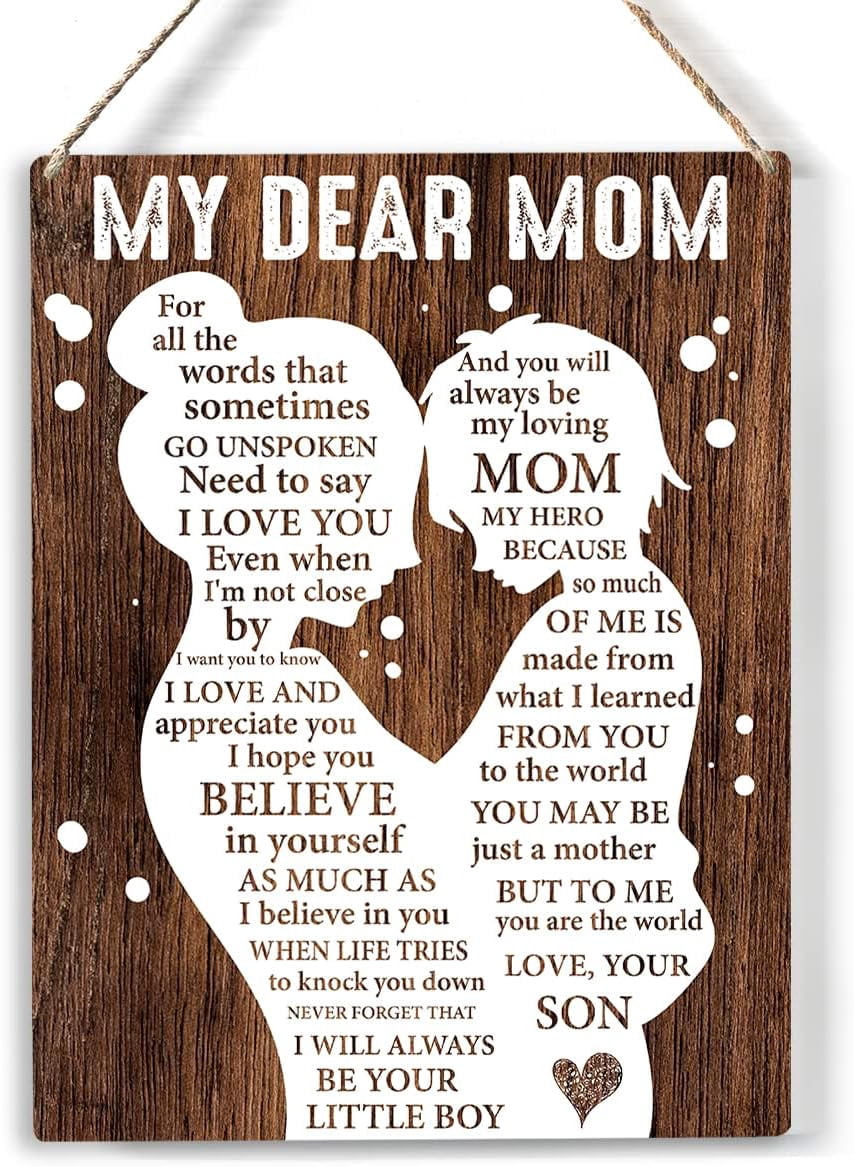 Rustic Mother's Day Wood Sign My Dear Mom I Love You Wooden Signs ...