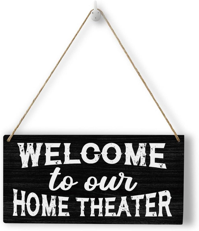 Rustic Movie Theater Sign Wood Wall Art Wall Hanging Decor Funny ...