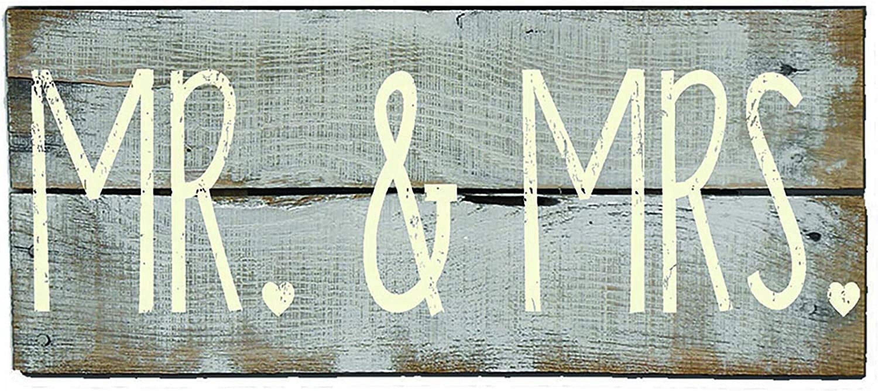 Rustic "Mr & Mrs" Wedding Wooden Boxed Sign (4" X 10" - Plank ...