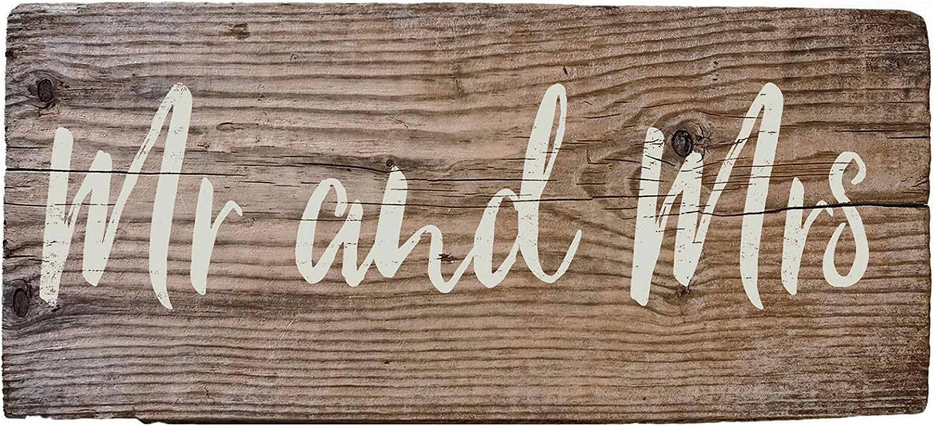 Rustic "Mr & Mrs" Wedding Wooden Boxed Sign (7" X 16" - Plank ...