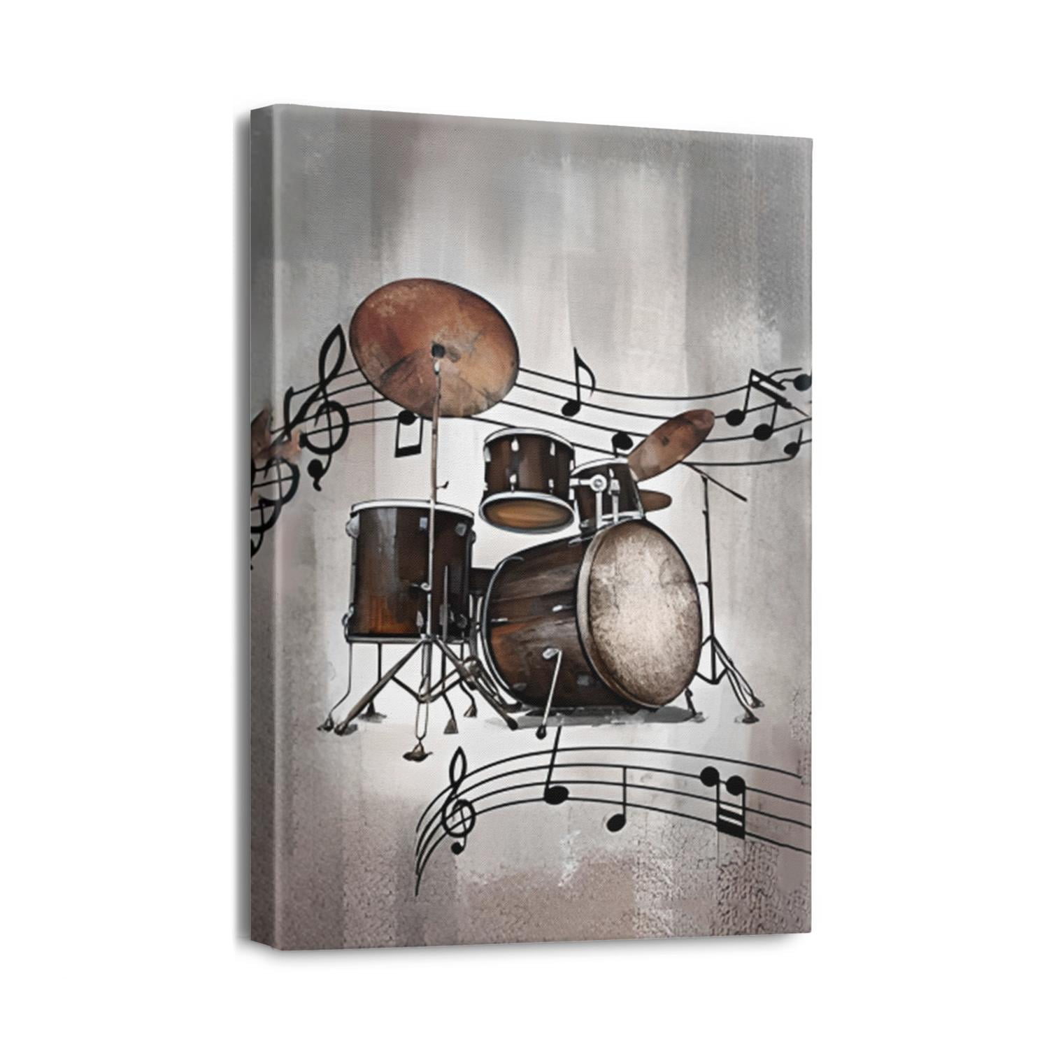 Rustic Music Instrument Wall Art - Vintage Guitar Canvas Print - Framed ...