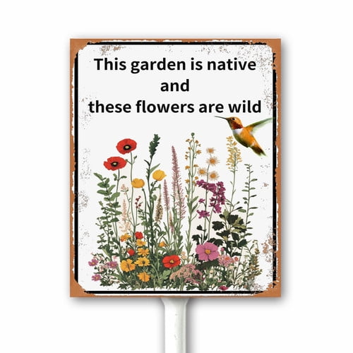Rustic Native Garden Wildflower Sign POLLINATORS Butterfly Bee ...