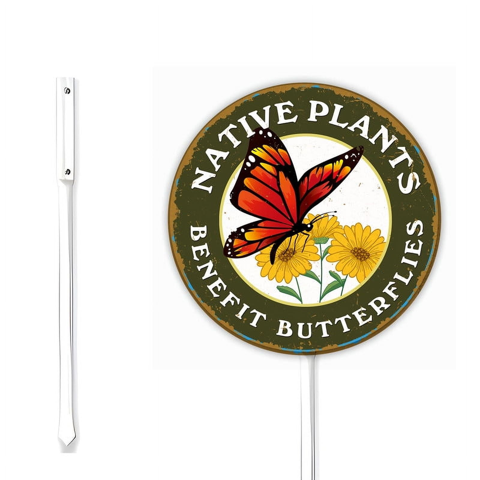 Rustic Native Plants Benefit Butterflies Garden Sign Pollinator ...