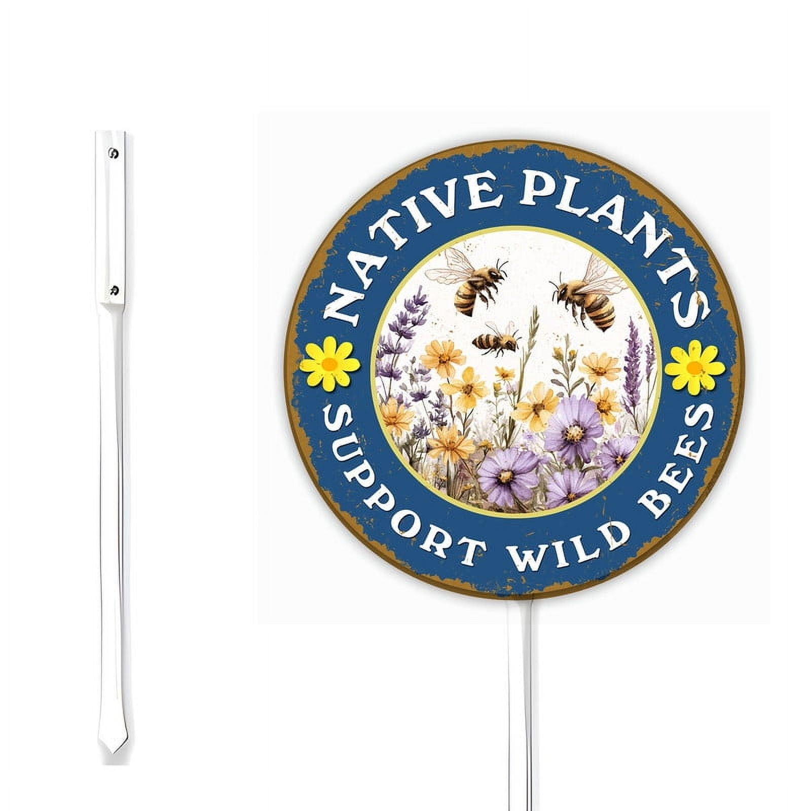 Rustic Native Plants Support Wild Bees Garden Sign Pollinator Friendly ...