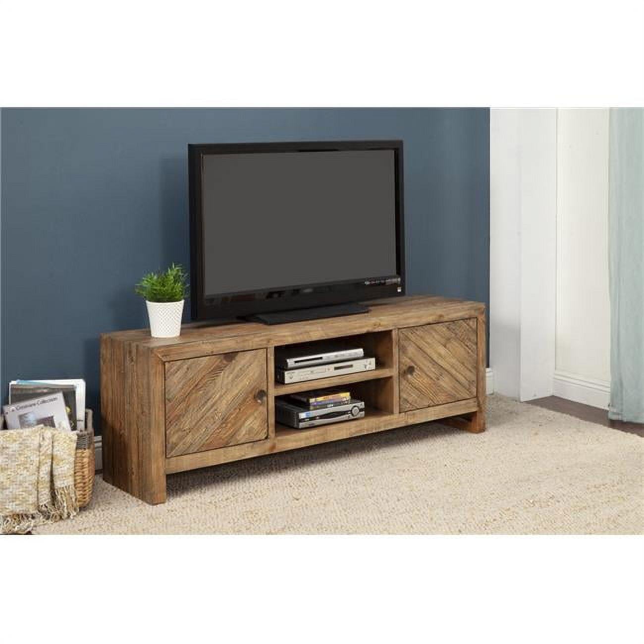 Rustic Natural Trendy TV Console, White - Walmart.com