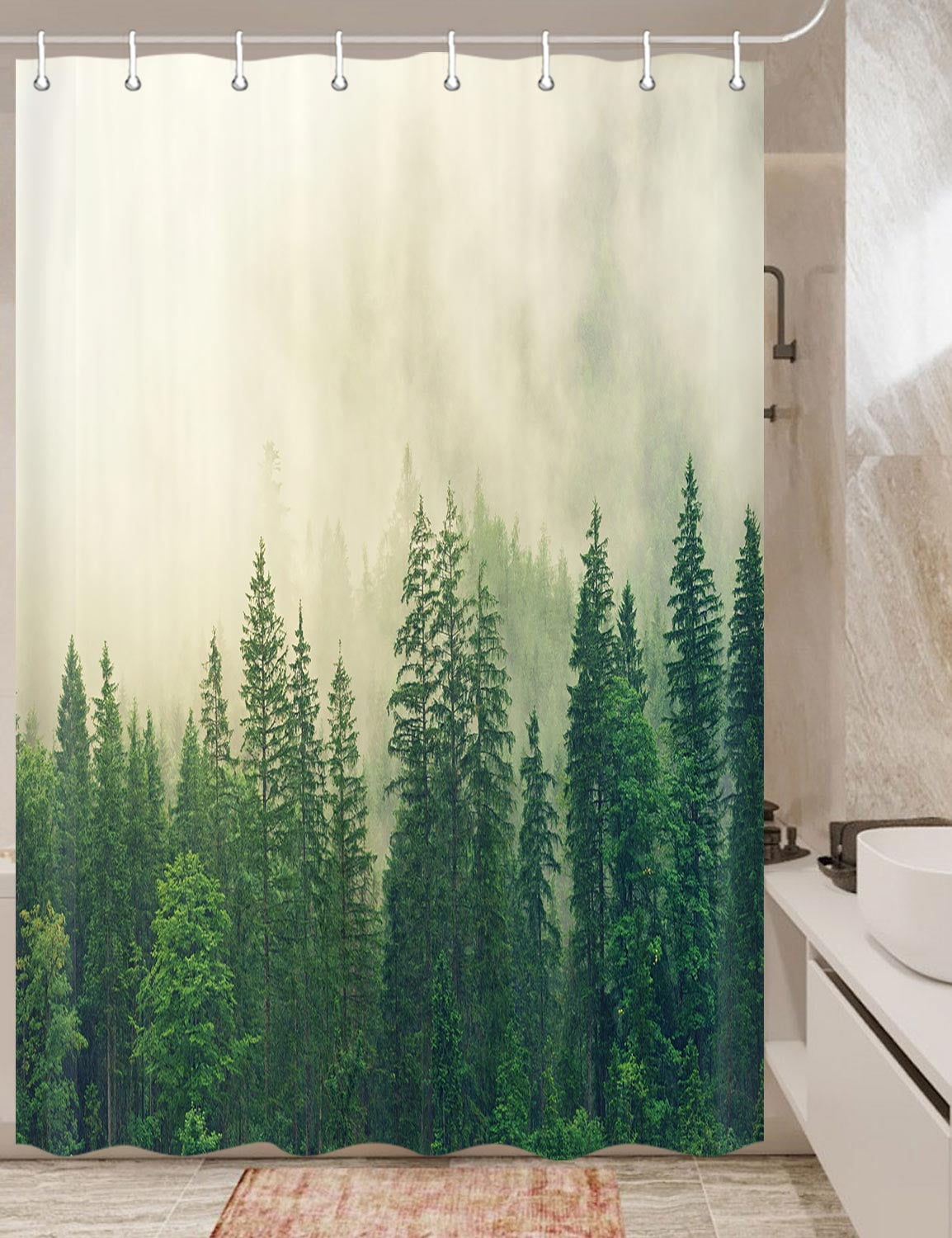 Rustic Nature Forest Shower Curtain For Bathroom Rv Shower Curtain