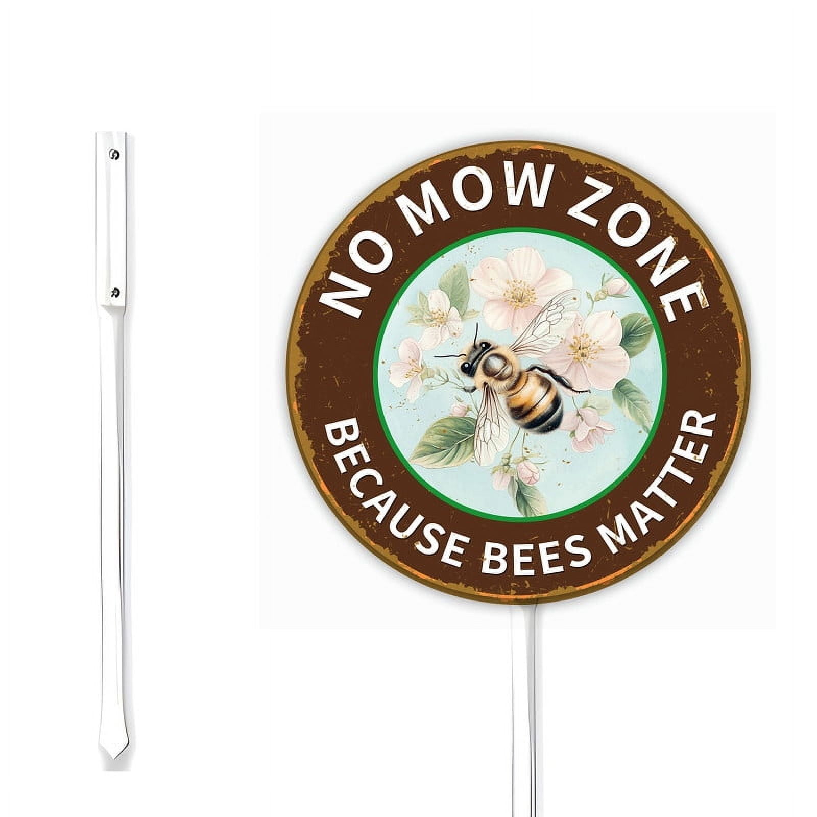 Rustic No Mow Zone Because Bees Matter Garden Sign, Outdoor Yard Decor ...