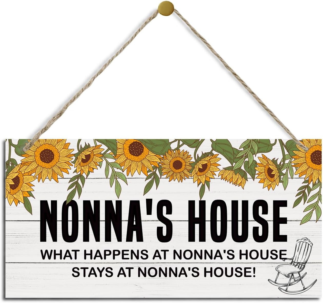Rustic Nonna's House Decor Sign, Sunflower Sign, Printed Wood Art Wall ...