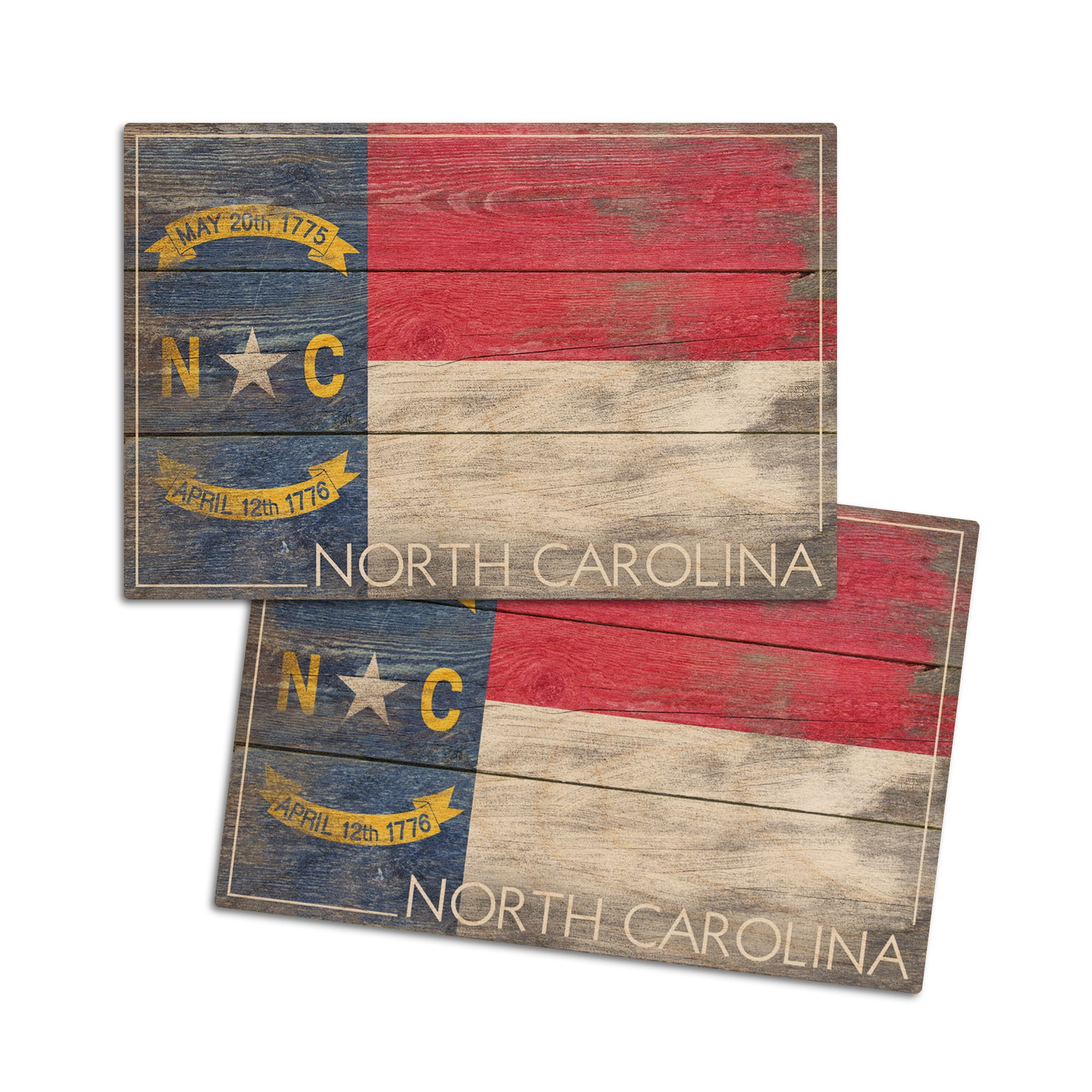 Rustic North Carolina State Flag (4x6 Birch Wood Postcards, 2-Pack ...