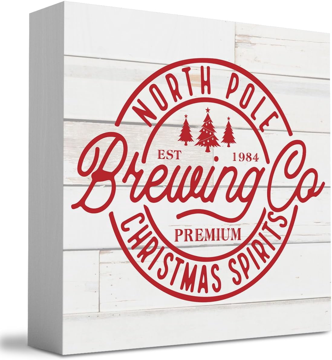 Rustic North Pole Brewing Co Christmas Spirits Wood Box Sign, Farmhouse ...